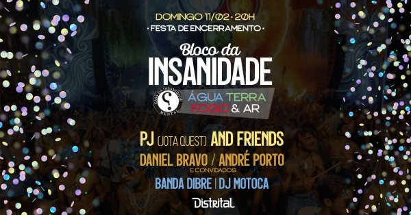Festa de encerramento do Bloco da Insanidade em Belo Horizonte - Sympla