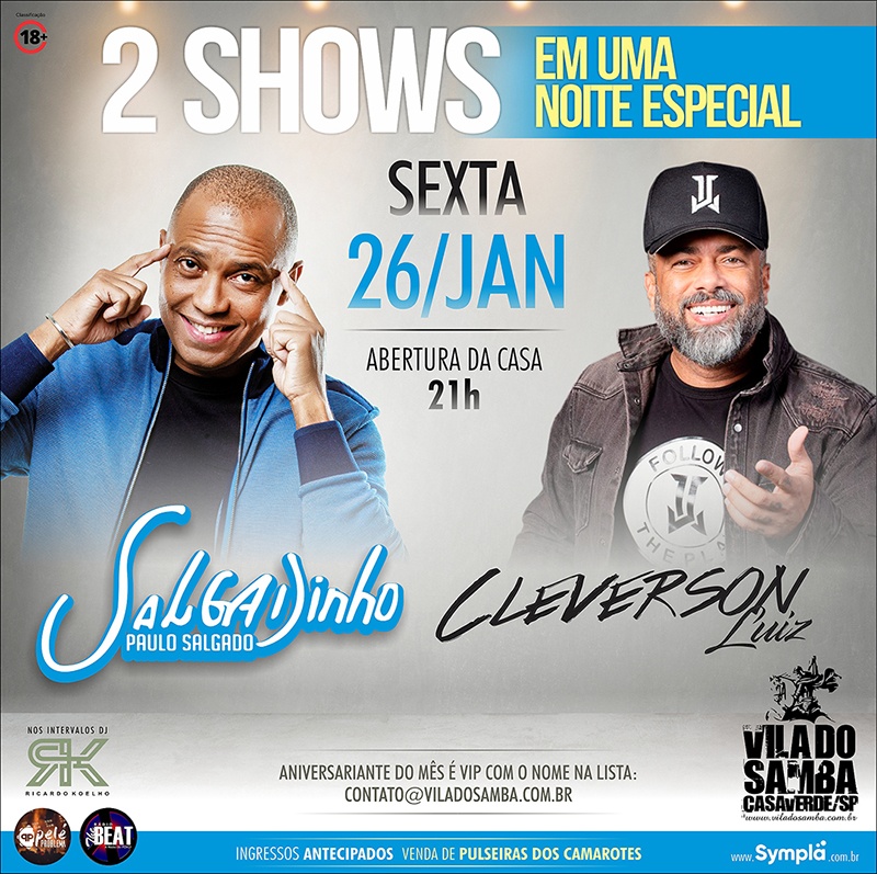 SALGADINHO & CLEVERSON LUIZ NA NA VILA DO SAMBA em São Paulo - Sympla