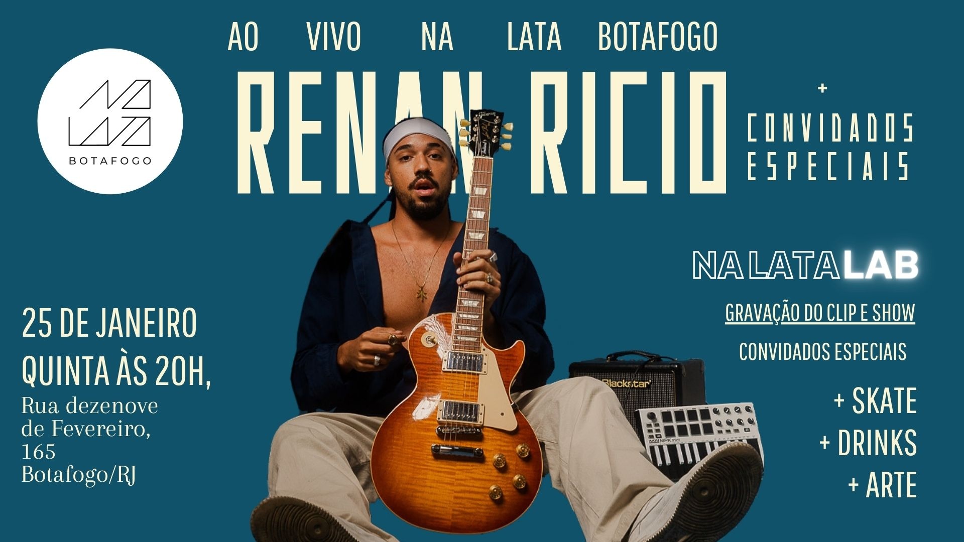 Na Lata Lab - Quinta - 25/01/2024 - Renan Ricio em Rio de Janeiro ...