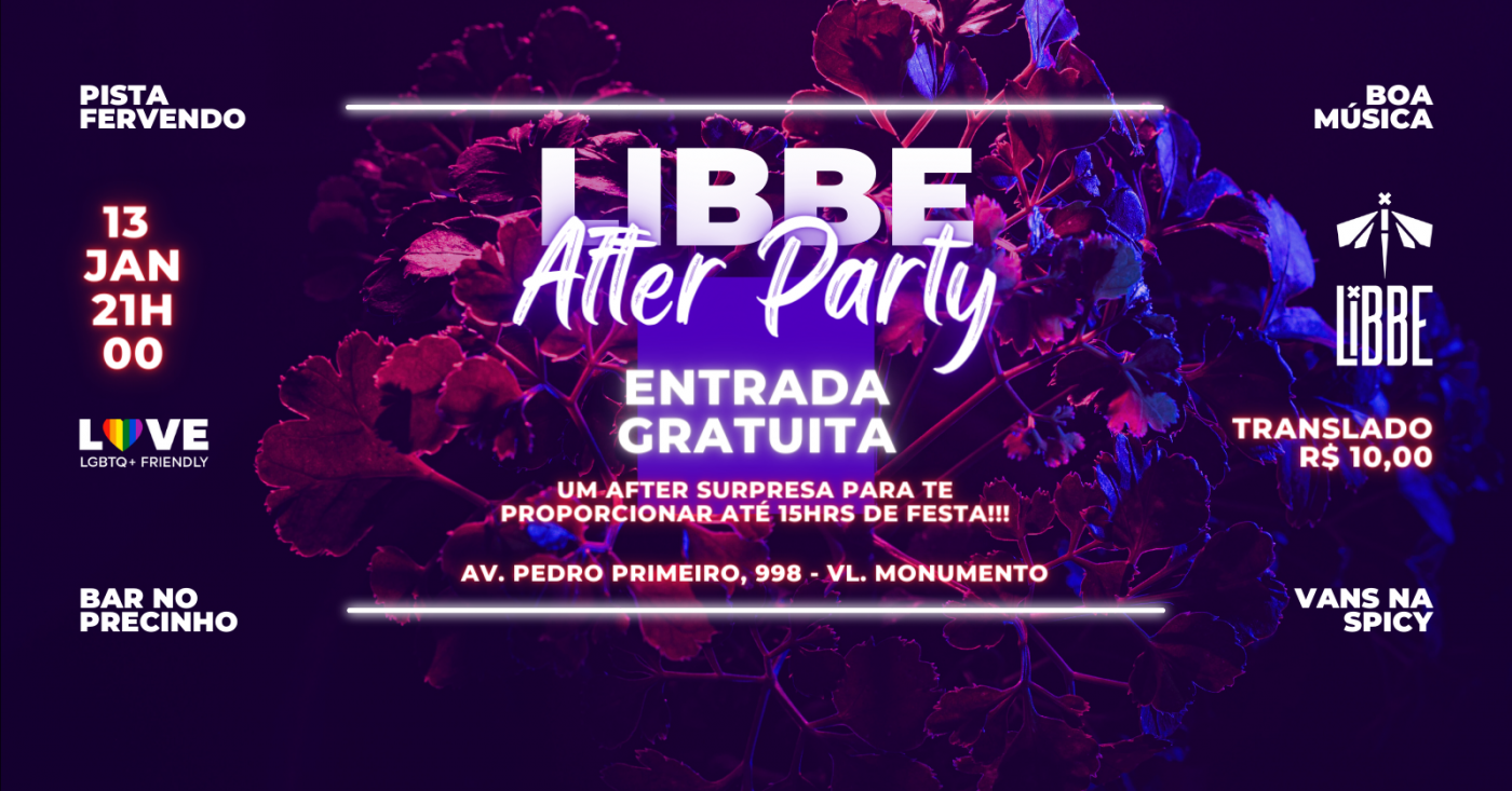 After Party LIBBE - Festa LGBT friendly em São Paulo - Sympla