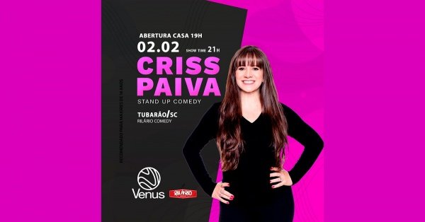 Criss Paiva em TUBARÃO/SC em Tubarão - Sympla