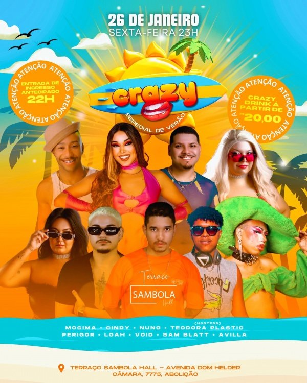 CRAZY ESPECIAL DE VERÃO - OPEN BAR CRAZY DRINK A PARTIR DE R$20 - 26/01 ...