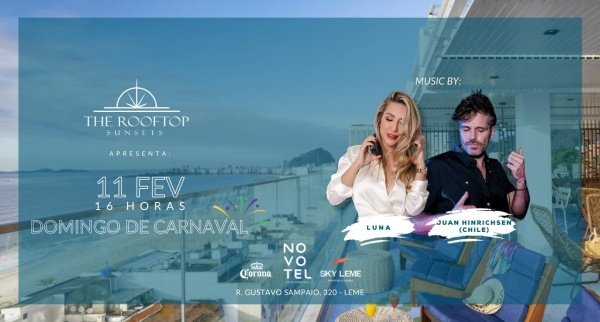 The rooftop sunsets Domingo de carnaval em Rio de Janeiro - Sympla