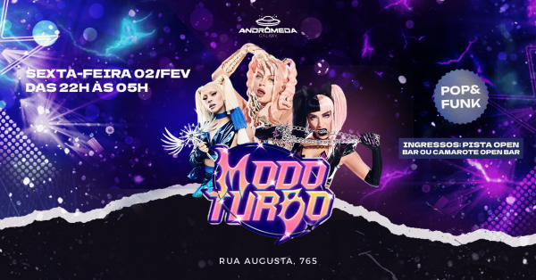 Modo Turbo OPEN BAR Esp. Anitta + Pabllo + Luisa no Andrômeda - Pop e ...