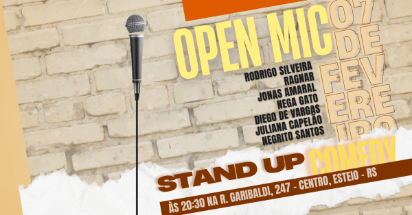 Comédia Stand up: Open Mic em Esteio - Sympla