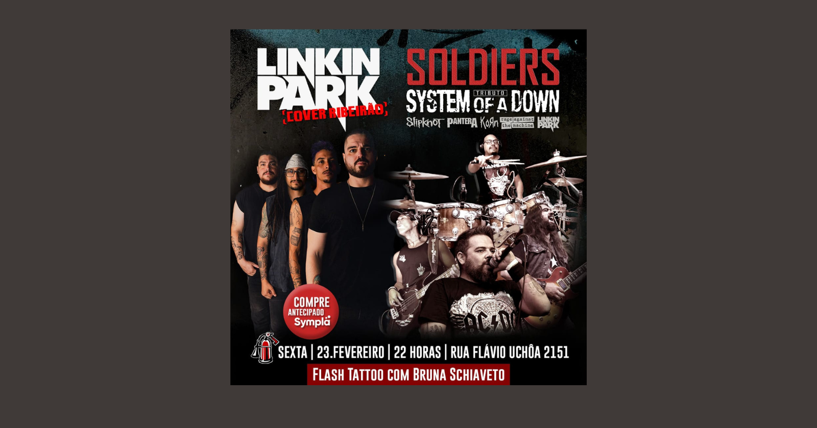 Linkin Park Cover + System Of a Down Cover em Ribeirão Preto - Evento ON