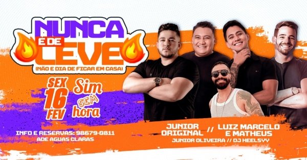 NUNCA É DE LEVE (SEXTA FEIRA 16/02 NO SIM SEM HORA) em Brasília - Sympla