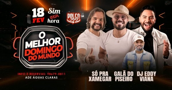 O MELHOR DOMINGO DO MUNDO(SIM SEM HORA 18/02 em Brasília - Sympla