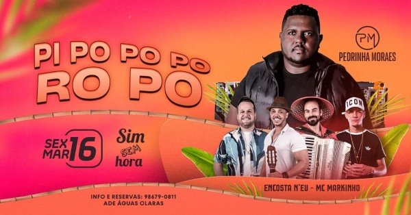 PEDRINHA MORAES (16/03 SIM SEM HORA) em Brasília - Sympla