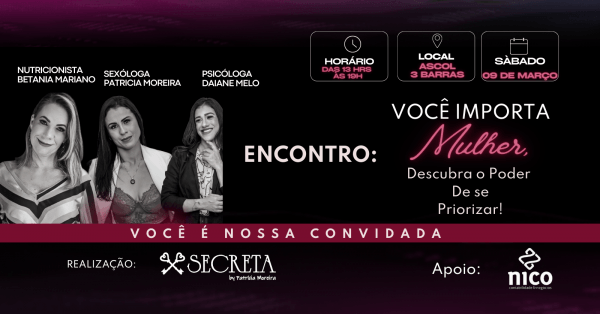 VOCÊ IMPORTA! Mulher, descubra o poder de se priorizar! em Linhares ...