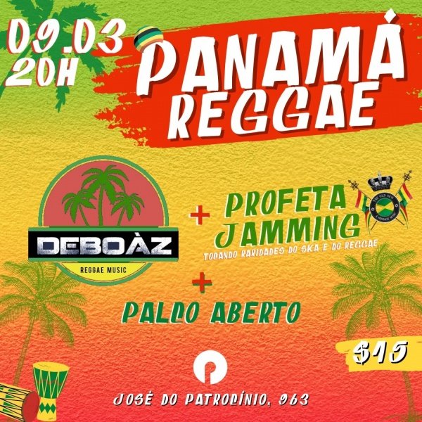 Panamá Reggae - DEBOAZ + DJ JAMMING e PALCO ABERTO em Porto Alegre - Sympla