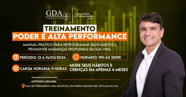 TREINAMENTO PODER E ALTA PERFORMANCE em Sete Lagoas - Sympla