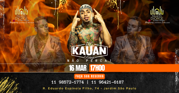MC KAUAN O CORINGA NO PALACIO D´JORGE em São Paulo - Sympla