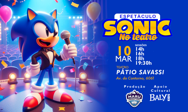 SONIC AO VIVO EM BH * PÁTIO SAVASSI 10 DE MARÇO* em Belo Horizonte - Sympla