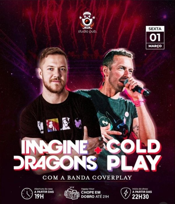 COLDPLAY + IMAGINE DRAGONS - @Studio Pub - 01/03 em Belém - Sympla