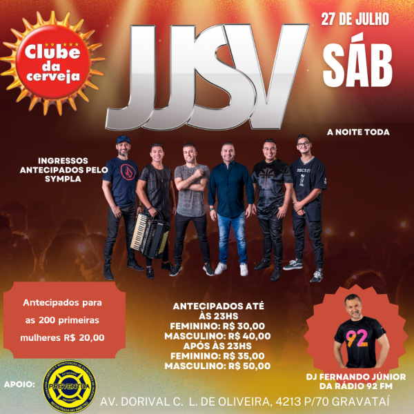 Baile JJSV em Gravataí - Sympla