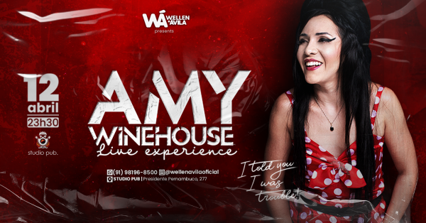 AMY WINEHOUSE LIVE EXPERIENCE - @Studio Pub - 12/04 em Belém - Sympla