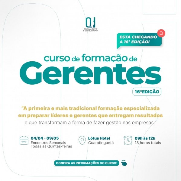 Curso de Formação de Gerentes (16ª edição) em Guaratinguetá - Sympla