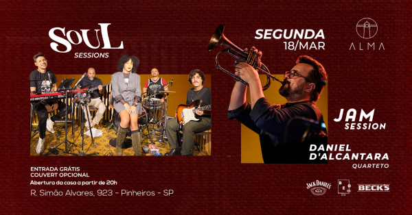 SOUL SESSIONS NO ALMA SÃO PAULO | 18.03 em São Paulo - Sympla