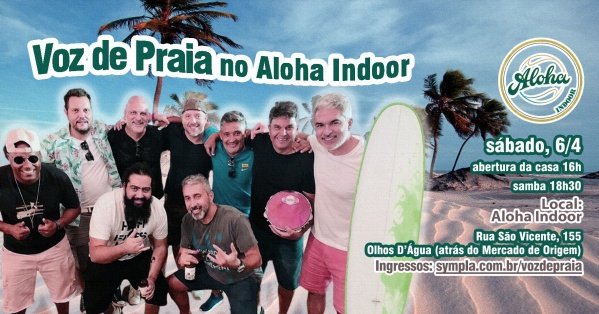 Voz de Praia no Aloha Indoor em Belo Horizonte - Sympla