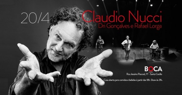 CLAUDIO NUCCI TRIO NA BOCA CULTURAL em São Paulo - Sympla