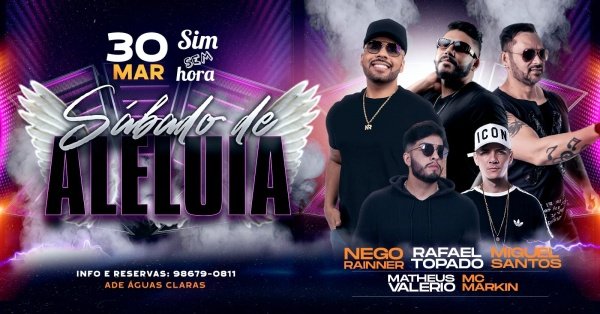 SÁBADO DE ALELUIA NO SIM SEM HORA 30/03 em Brasília - Sympla