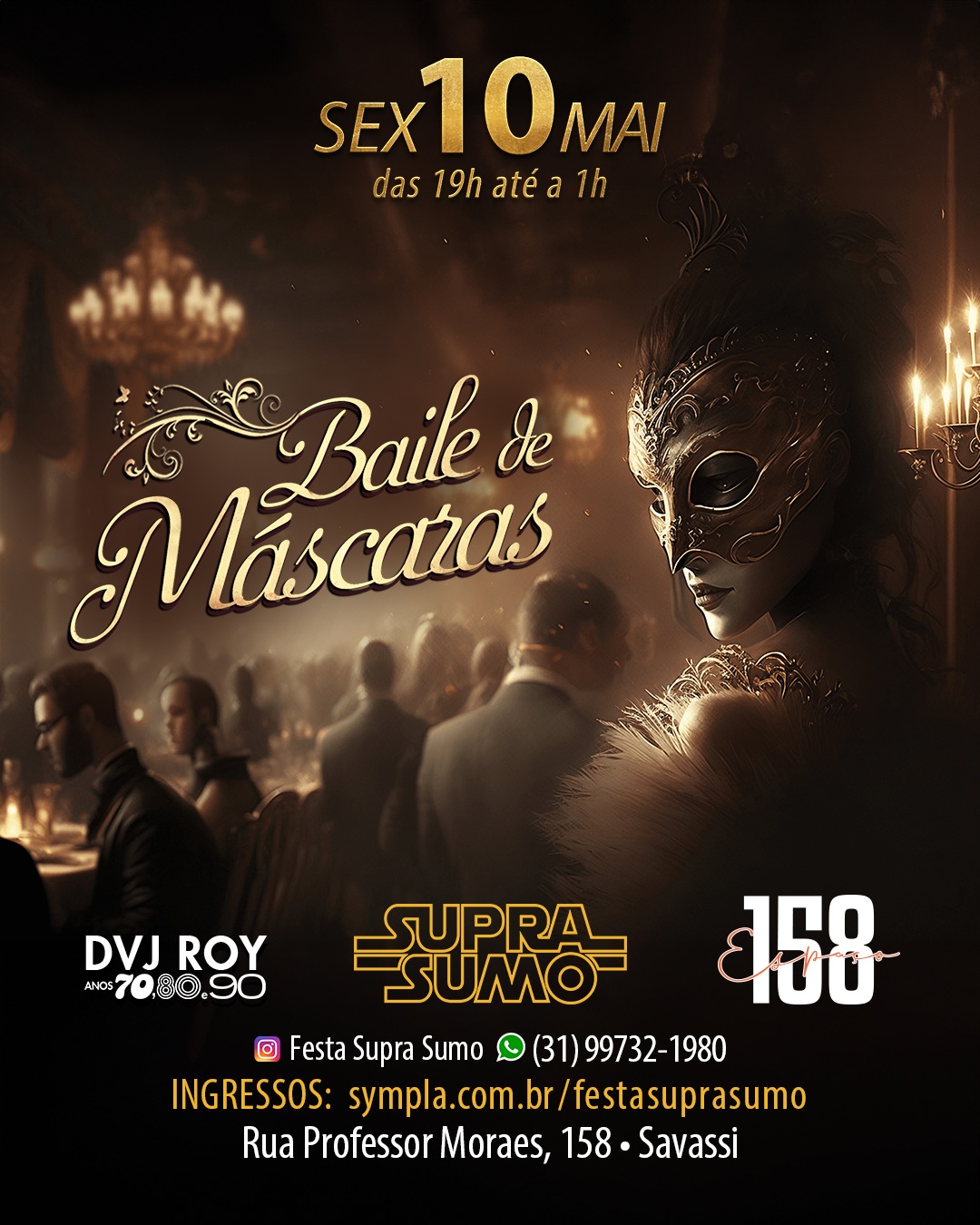 BAILE de MÁSCARAS SUPRA SUMO 2024 ::: Espaço 158 em Belo Horizonte - Sympla