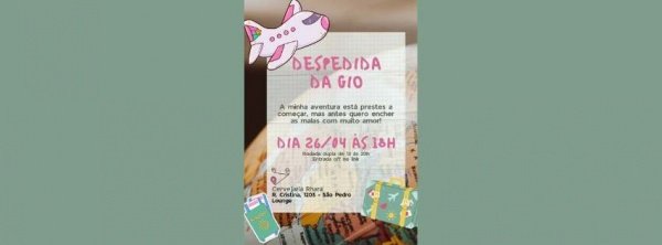 Lista Despedida da GIO - SEXTA 26/04/2024 em Belo Horizonte - Sympla