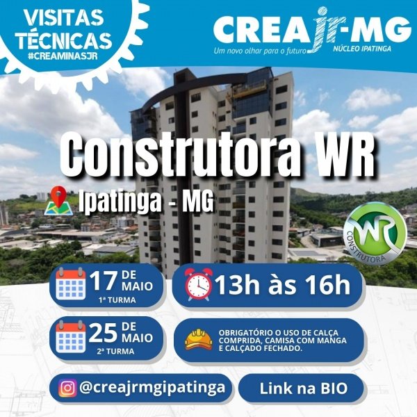 Visita Técnica - Construção Civil WR em Ipatinga - Sympla
