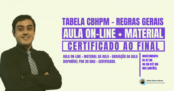 Tabela CBHPM - Regras Gerais - online - Sympla