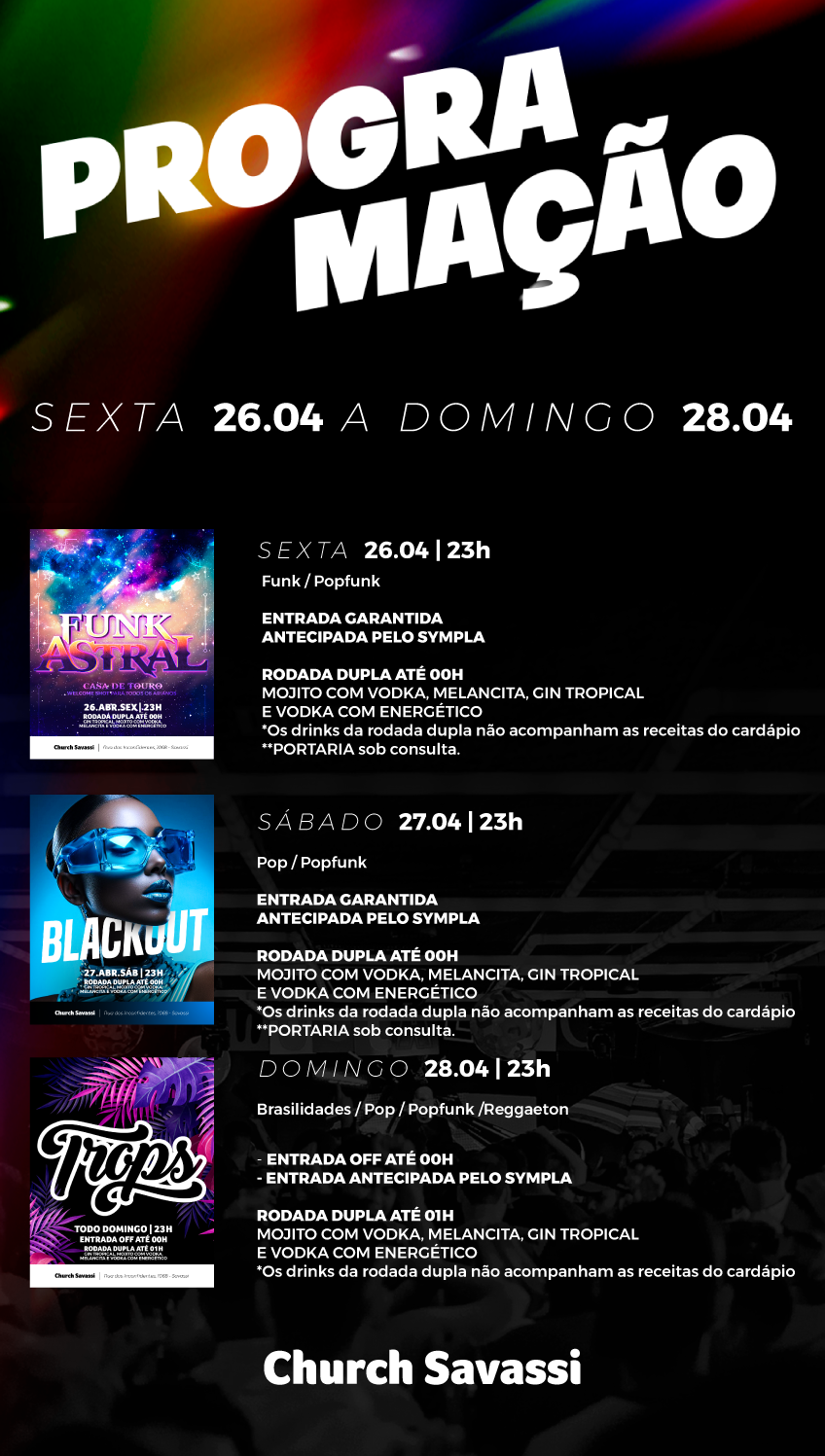Unidade Savassi sexta 26/04 a domingo 28/04 em Belo Horizonte - Sympla