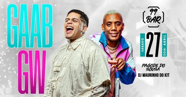 99 Bar - Gaab e GW em São Paulo - Sympla