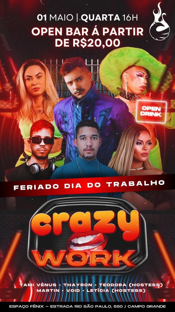 Crazy Work - Feriado Dia do Trabalho em Rio de Janeiro - Sympla