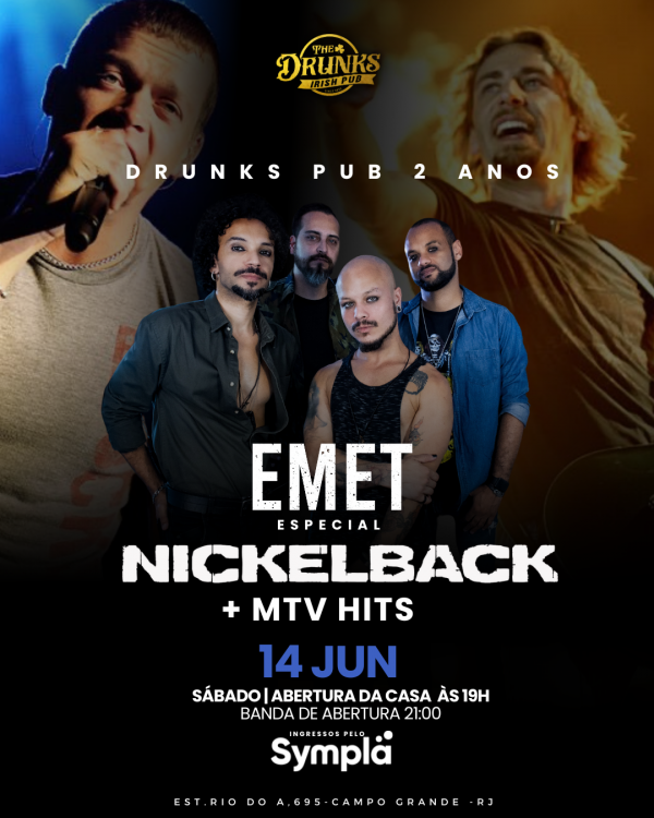 ESPECIAL NICKELBACK + MTV HITS BANDA EMET em Rio de Janeiro - Sympla