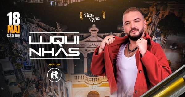 LUQUINHAS NO BAR DA LAPA em Rio de Janeiro - Sympla