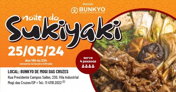Sukiyaki do Bunkyo de Mogi das Cruzes em Mogi das Cruzes - Sympla