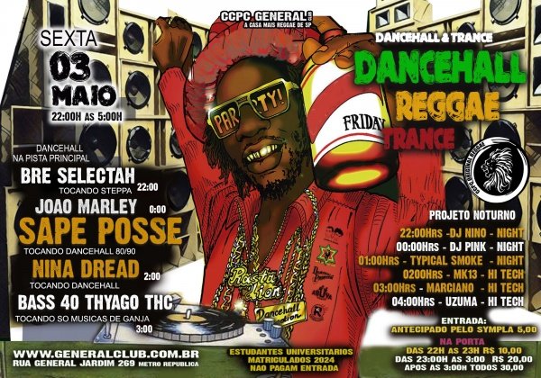 CCPC SEXTA 03/05 DANCEHALL REGGAE TRANCE - das 22h as 5H - REGGAE E TRANCE em São Paulo - Sympla