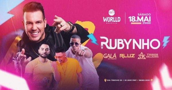Rubynho | Worlld Brasília em Brasília - Sympla