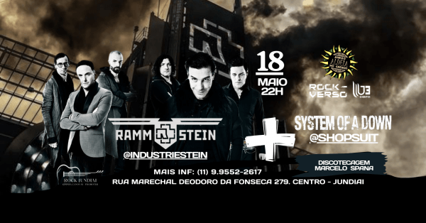 Rammstein Cover BR e System Of a Down - Covers no Aldeia! em Jundiaí - Sympla