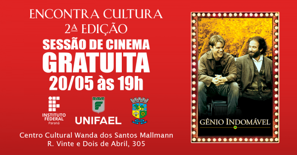 Encontra Cultura Sessão Cinema Gênio Indomável em Pinhais - Sympla
