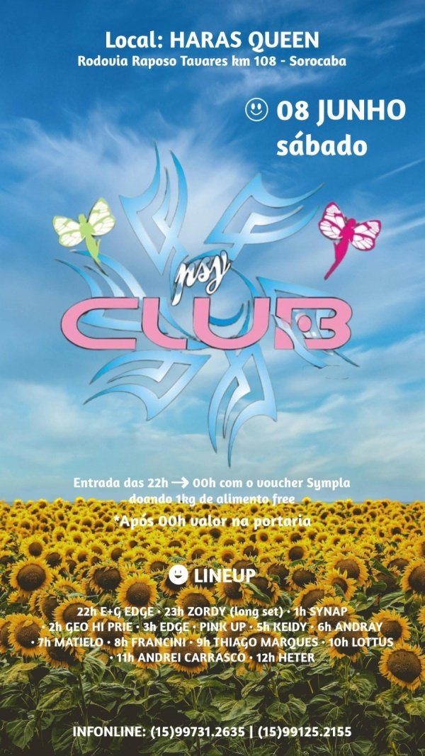 PSYCLUB em Sorocaba - Sympla