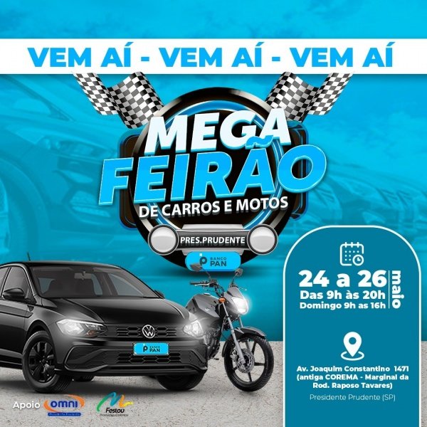 MEGA FEIRÃO DE CARROS E MOTOS EM PRESIDENTE PRUDENTE! em Presidente Prudente - Sympla