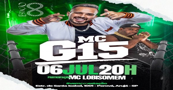 MC G15 - NO ESTAÇÃO 8 em Arujá - Sympla