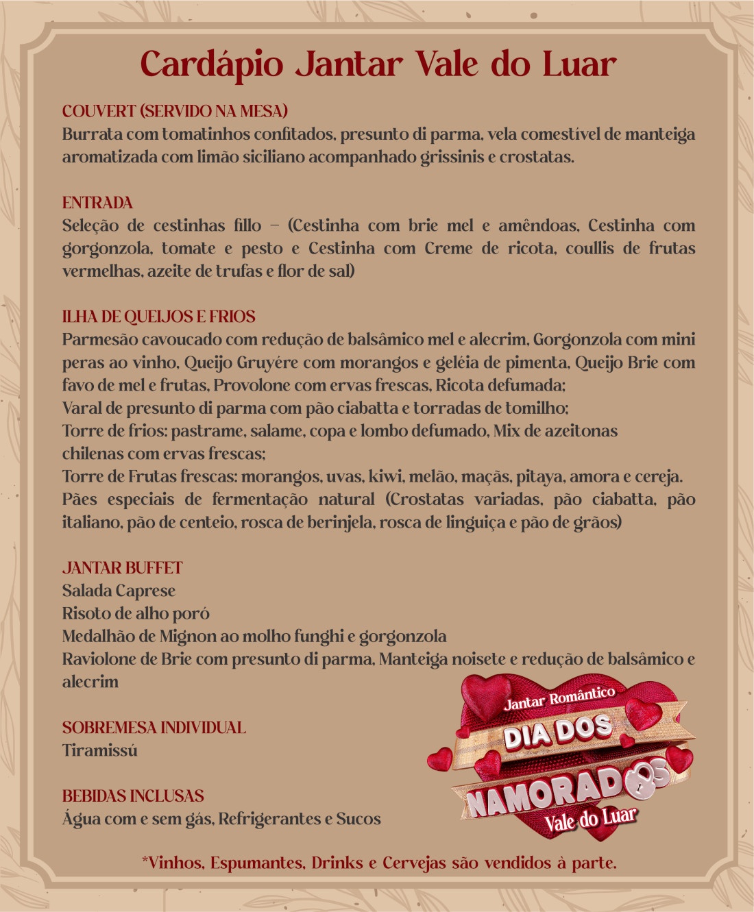 VALE DO LUAR | JANTAR ROMÂNTICO | DIA DOS NAMORADOS 2024 em Vinhedo - Sympla