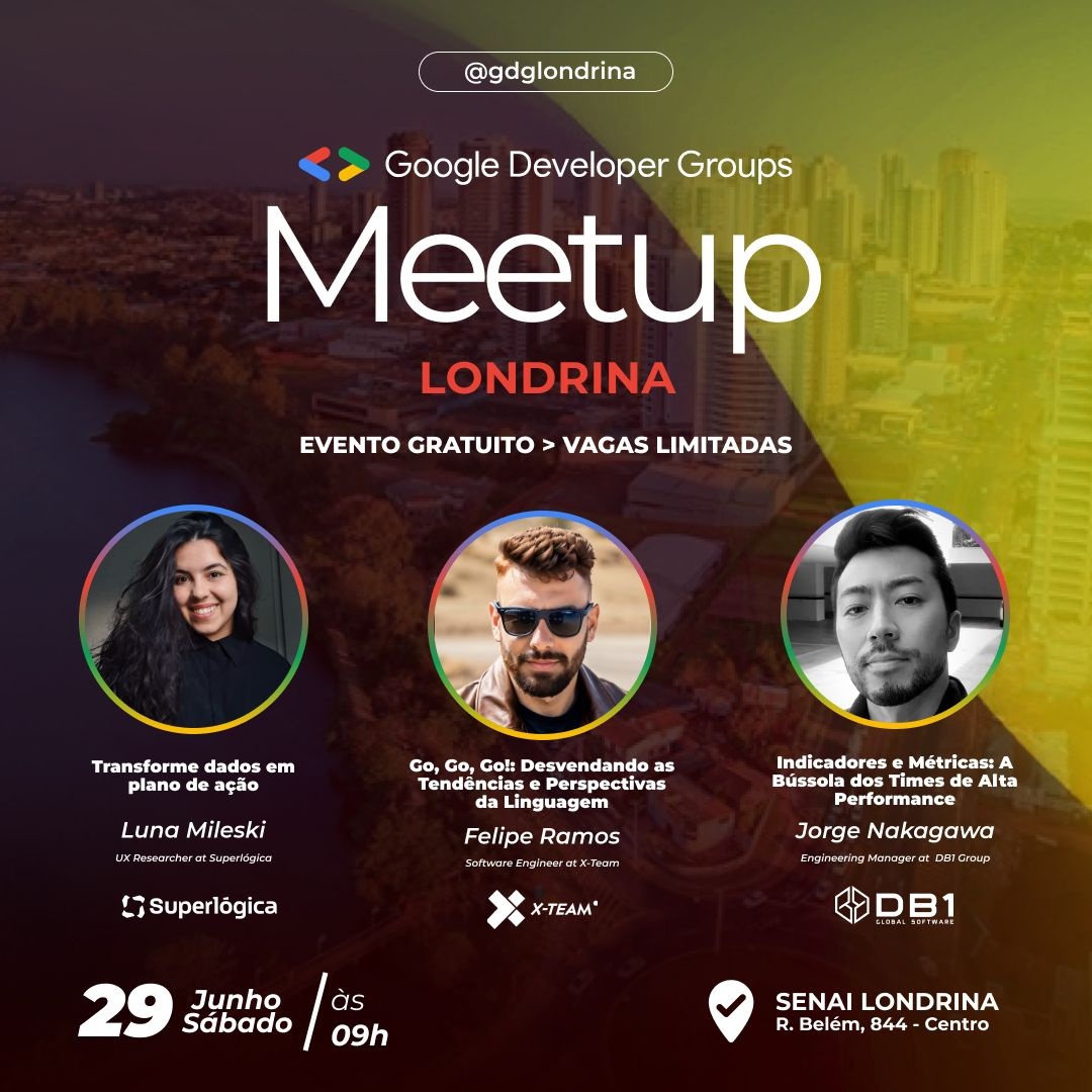 GDG Londrina Meetup Junho 2024 em Londrina - Sympla