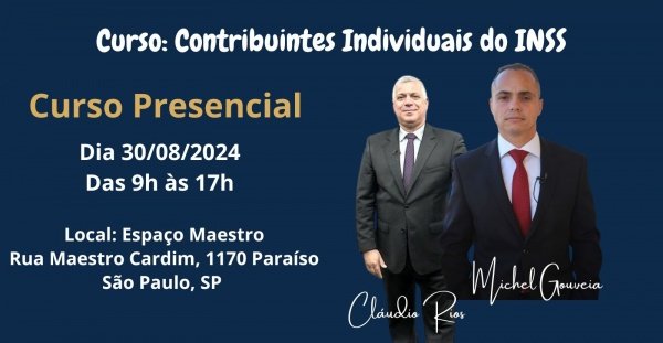 O CONTRIBUINTE INDIVIDUAL DO INSS em São Paulo - Sympla