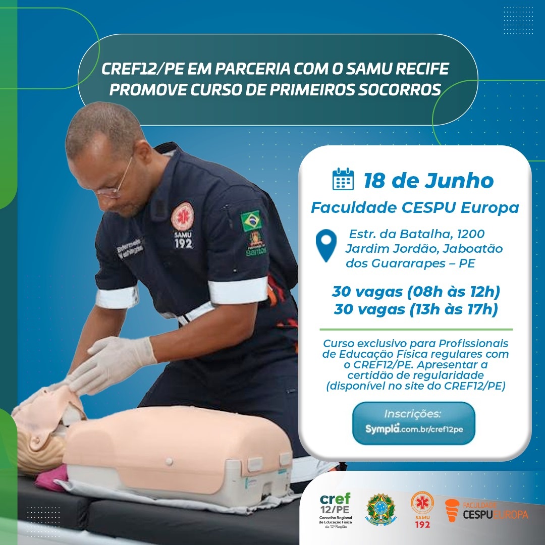 Curso de Primeiros Socorros (SAMU 192) [TARDE] em Jaboatão dos ...