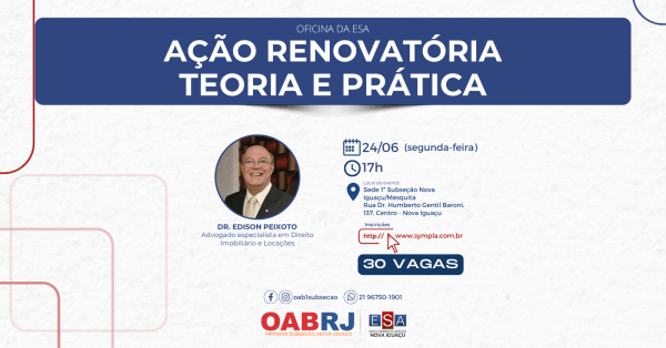 Ação Renovatória - Teoria e Prática em Nova Iguaçu - Sympla