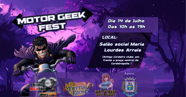 Motor Geek Fest em Cordeirópolis - Sympla