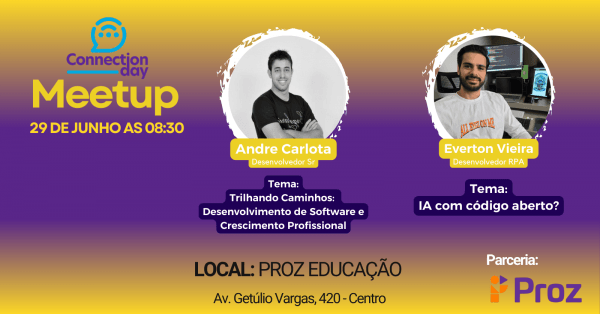 #6 Meetup Connection Day - Junho 2024 em Divinópolis - Sympla
